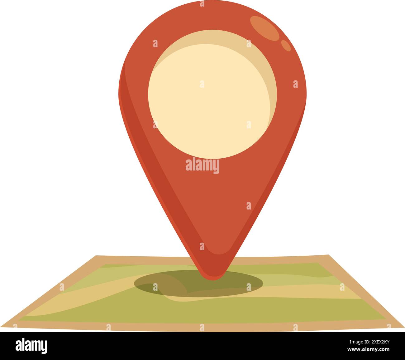 Red map pin pointing a specific place on a map, for indicating ...