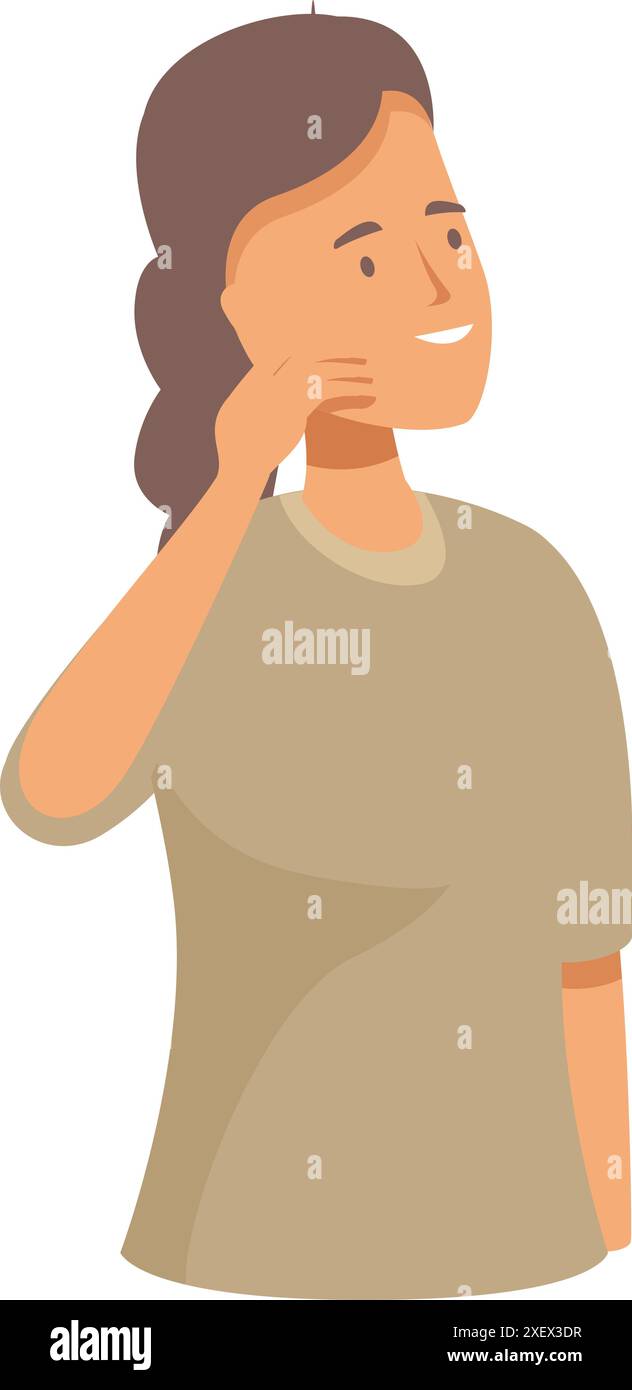 Woman listening holding hand ear Stock Vector Images - Alamy