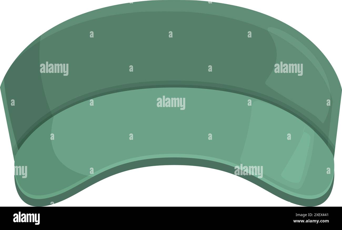 Green sun visor protecting eyes from sunlight, isolated on white ...