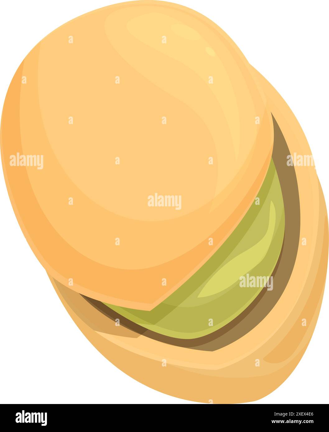 This cartoon style pistachio is opening to reveal the nut inside Stock ...