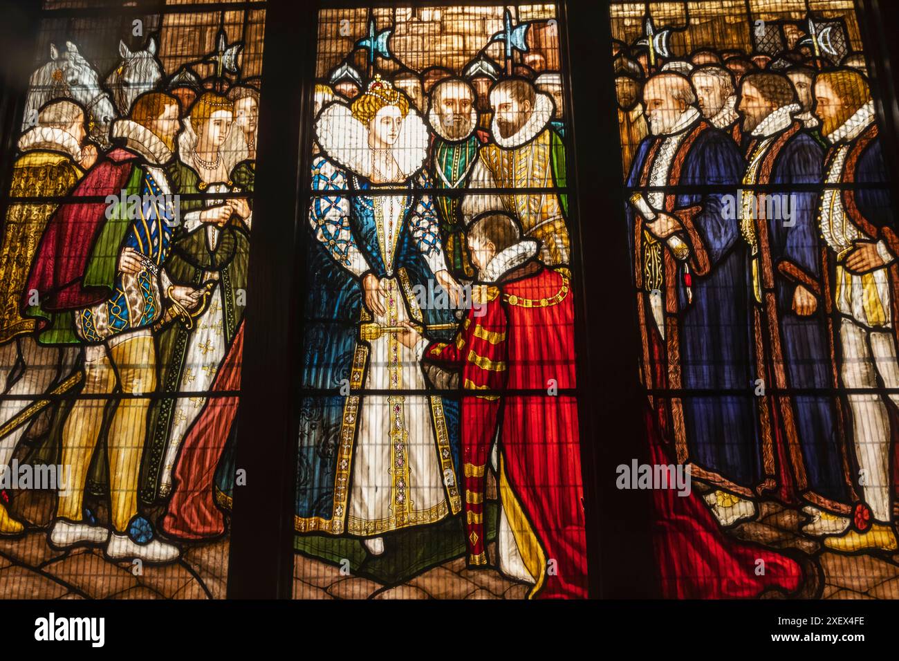 England, Kent, Sandwich, The Guildhall Museum, Stained Glass Window ...