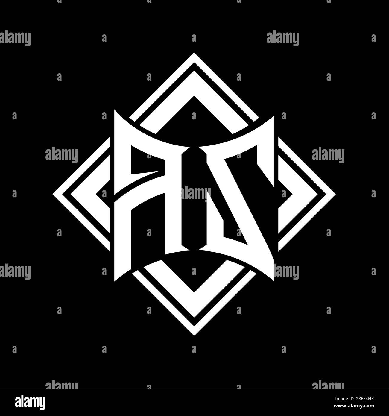 AZ Letter logo with abstract shield shape with square white outline on ...