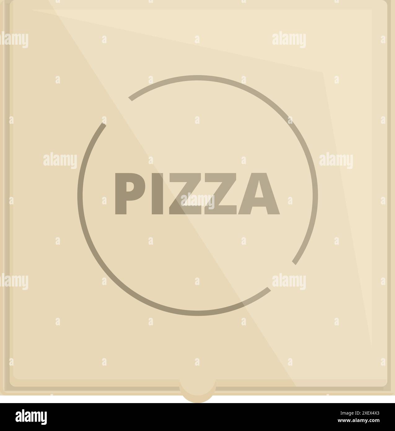 Closed cardboard pizza box with logo on top is waiting to be delivered ...