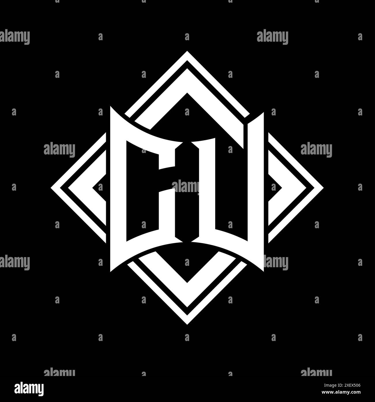 CU Letter logo with abstract shield shape with square white outline on ...