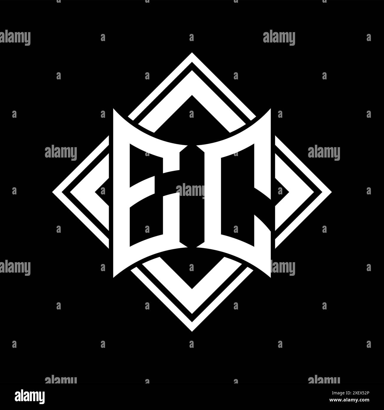 EC Letter logo with abstract shield shape with square white outline on ...