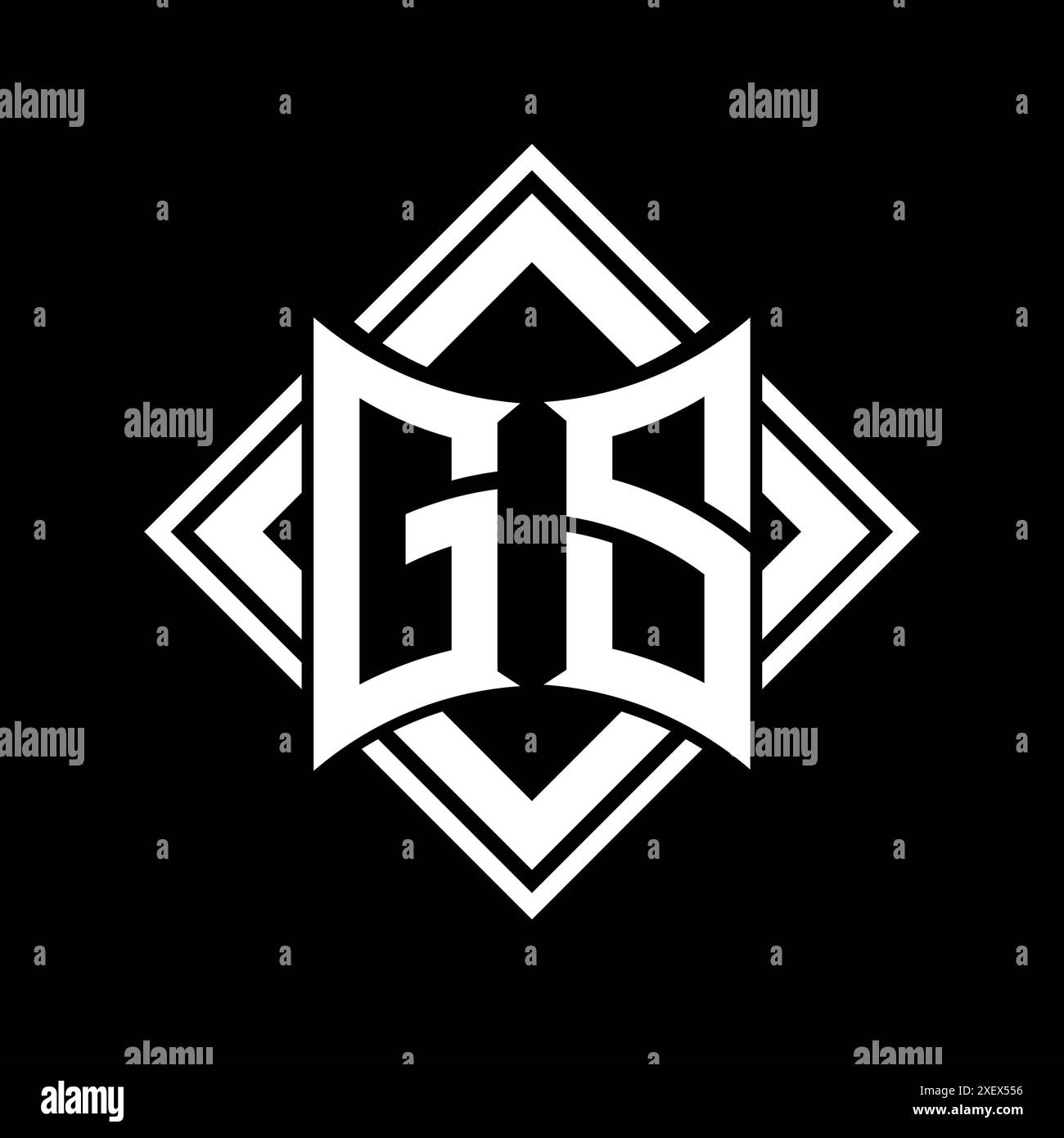 GS Letter logo with abstract shield shape with square white outline on ...