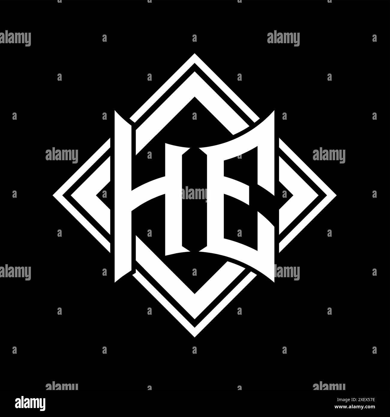 Monogram square logo design hi-res stock photography and images - Alamy