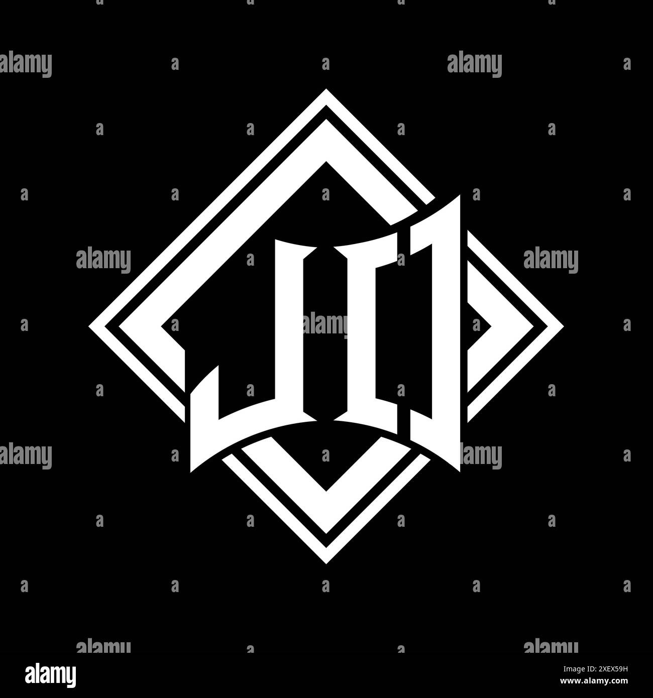 JO Letter logo with abstract shield shape with square white outline on ...