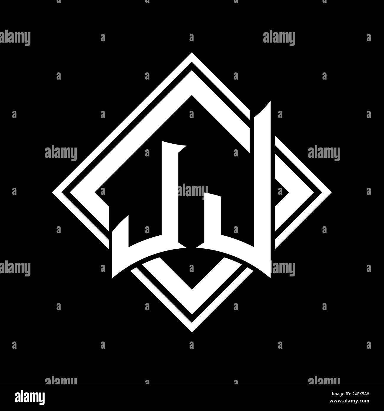 JJ Letter logo with abstract shield shape with square white outline on ...