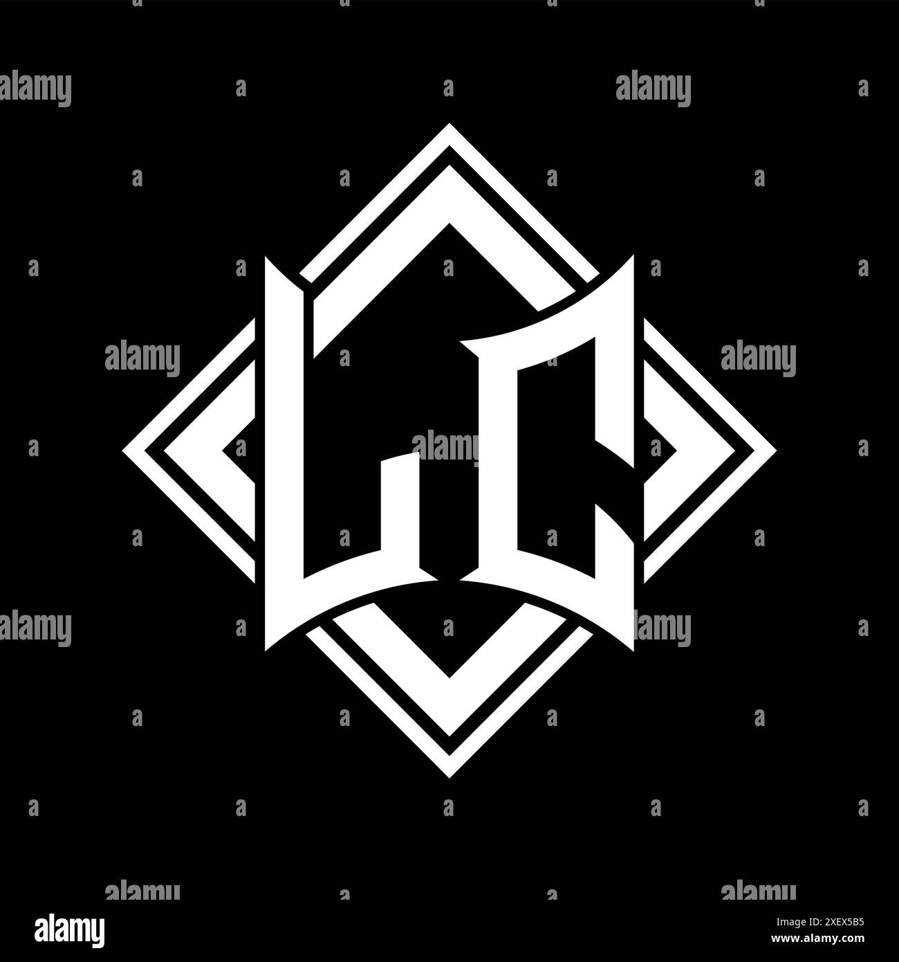 LC Letter logo with abstract shield shape with square white outline on ...