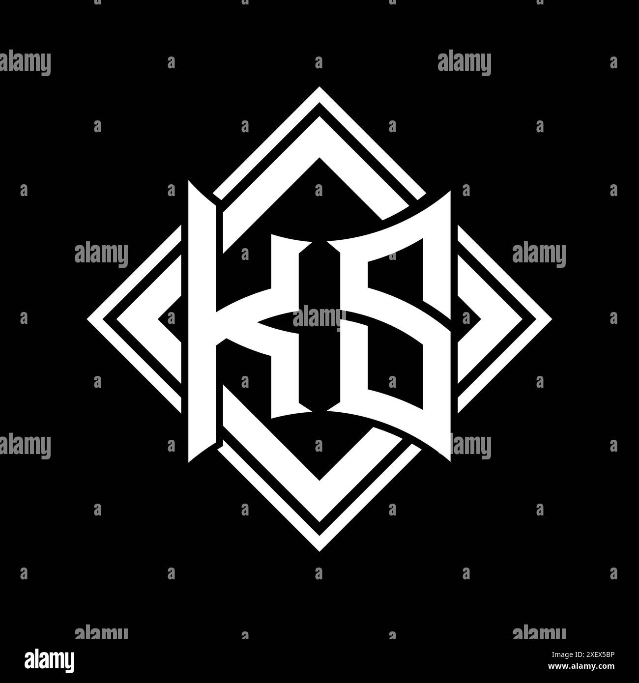 KS Letter logo with abstract shield shape with square white outline on ...