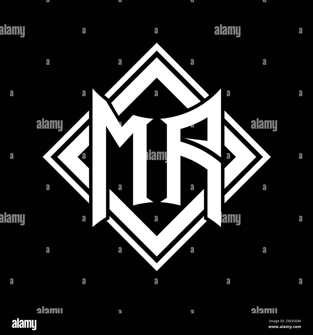 MA Letter logo with abstract shield shape with square white outline on ...