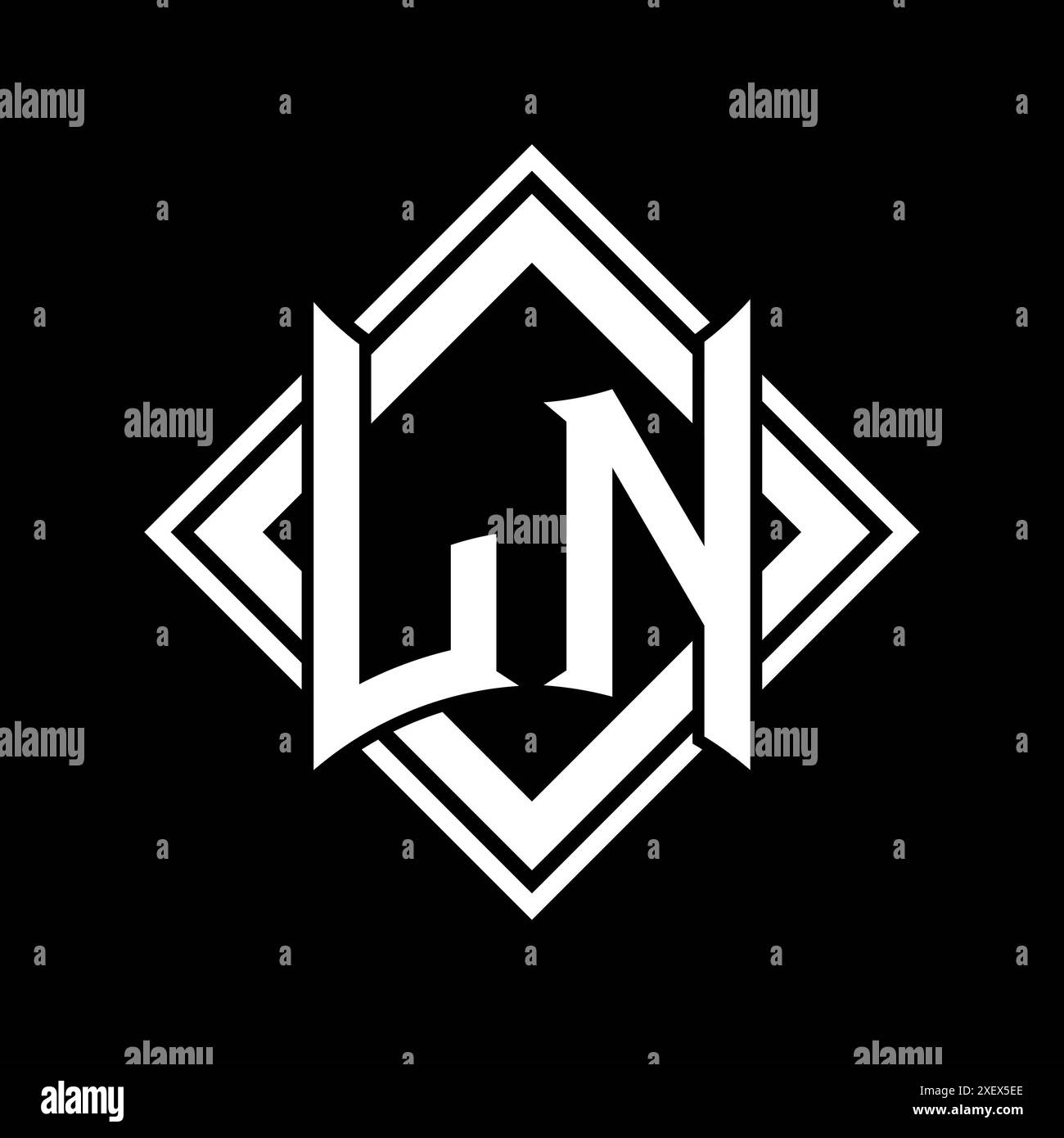 Ln modern logo Black and White Stock Photos & Images - Alamy