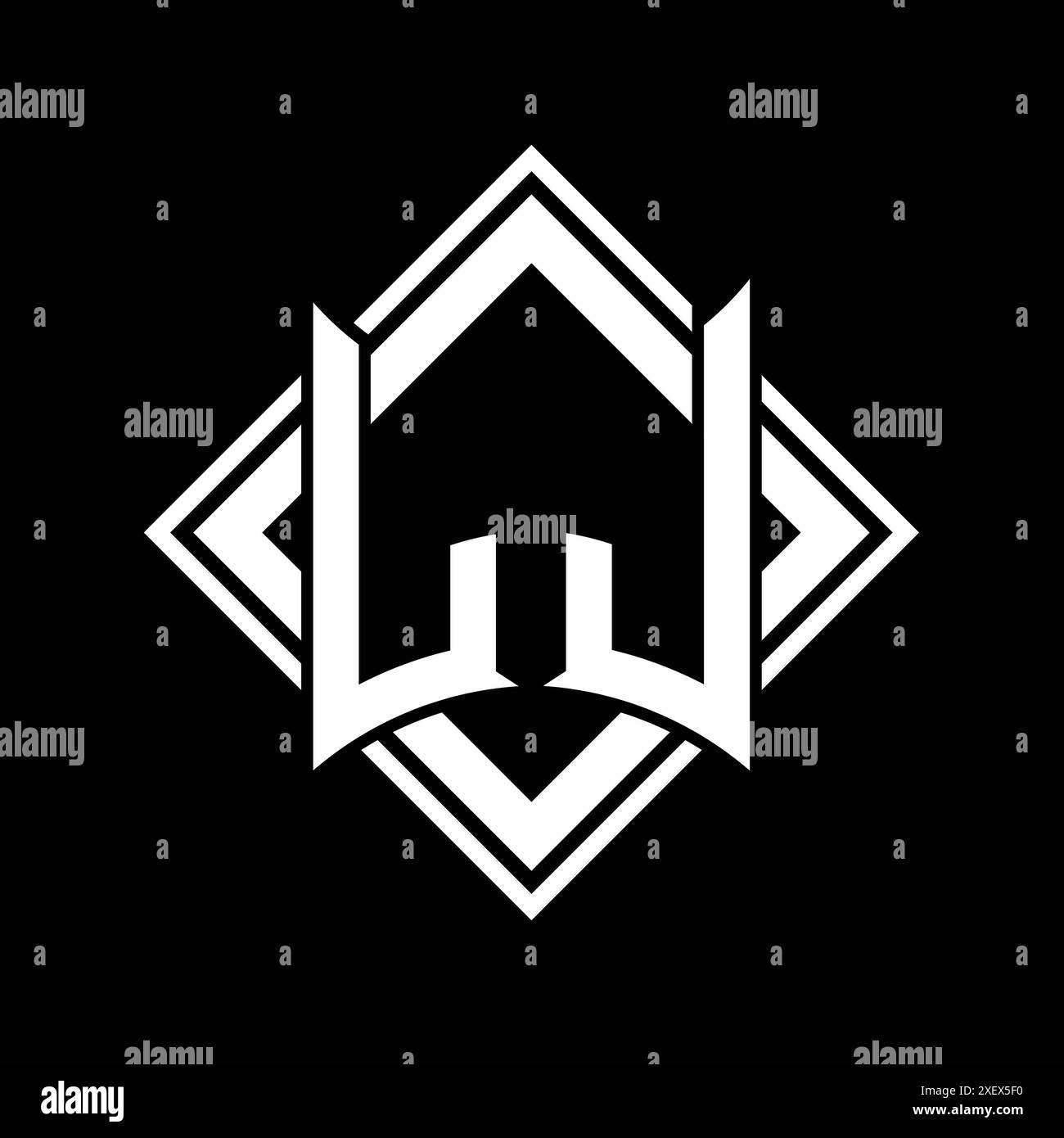 LJ Letter logo with abstract shield shape with square white outline on ...