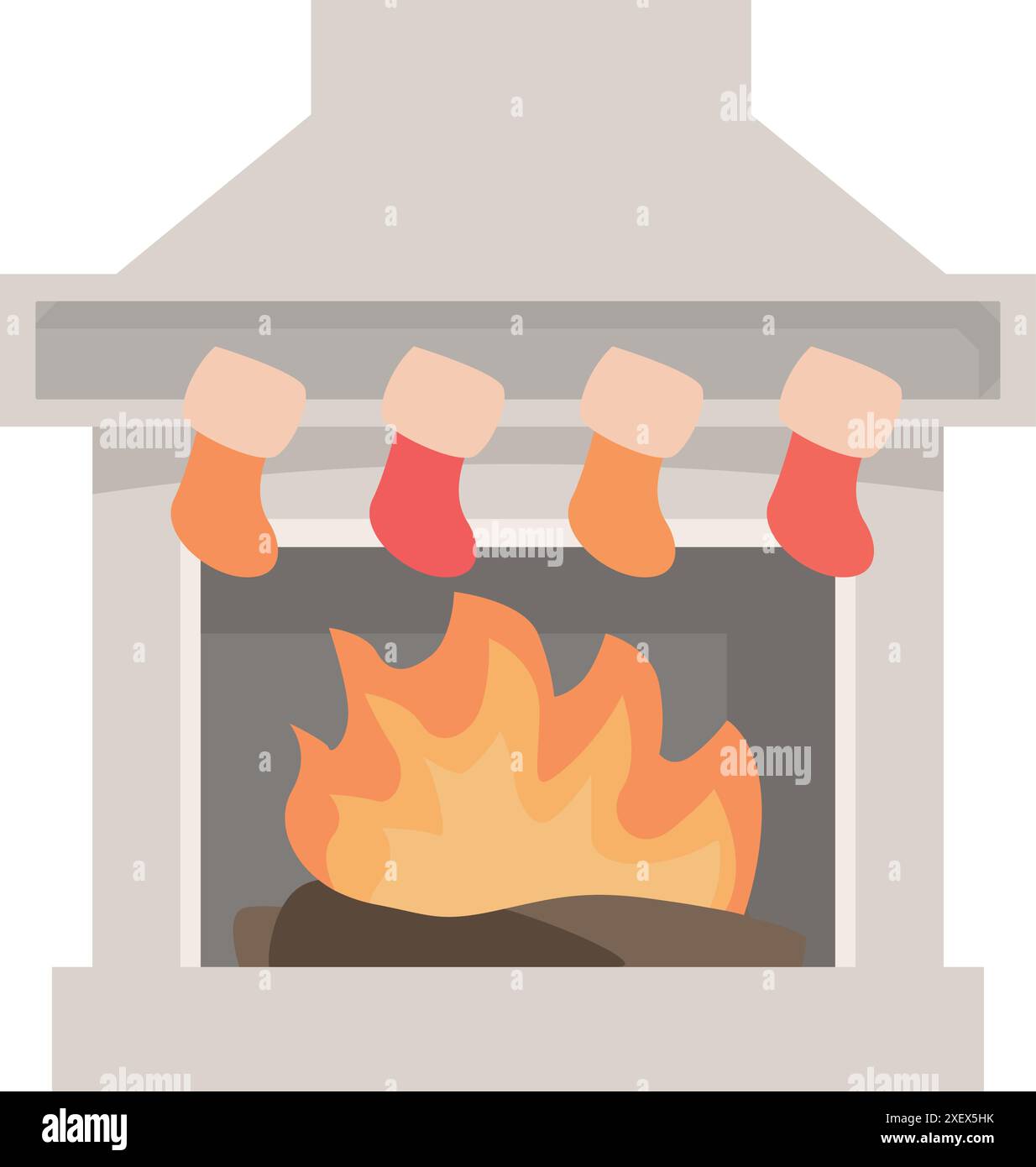 Christmas stockings fire Stock Vector Images - Alamy
