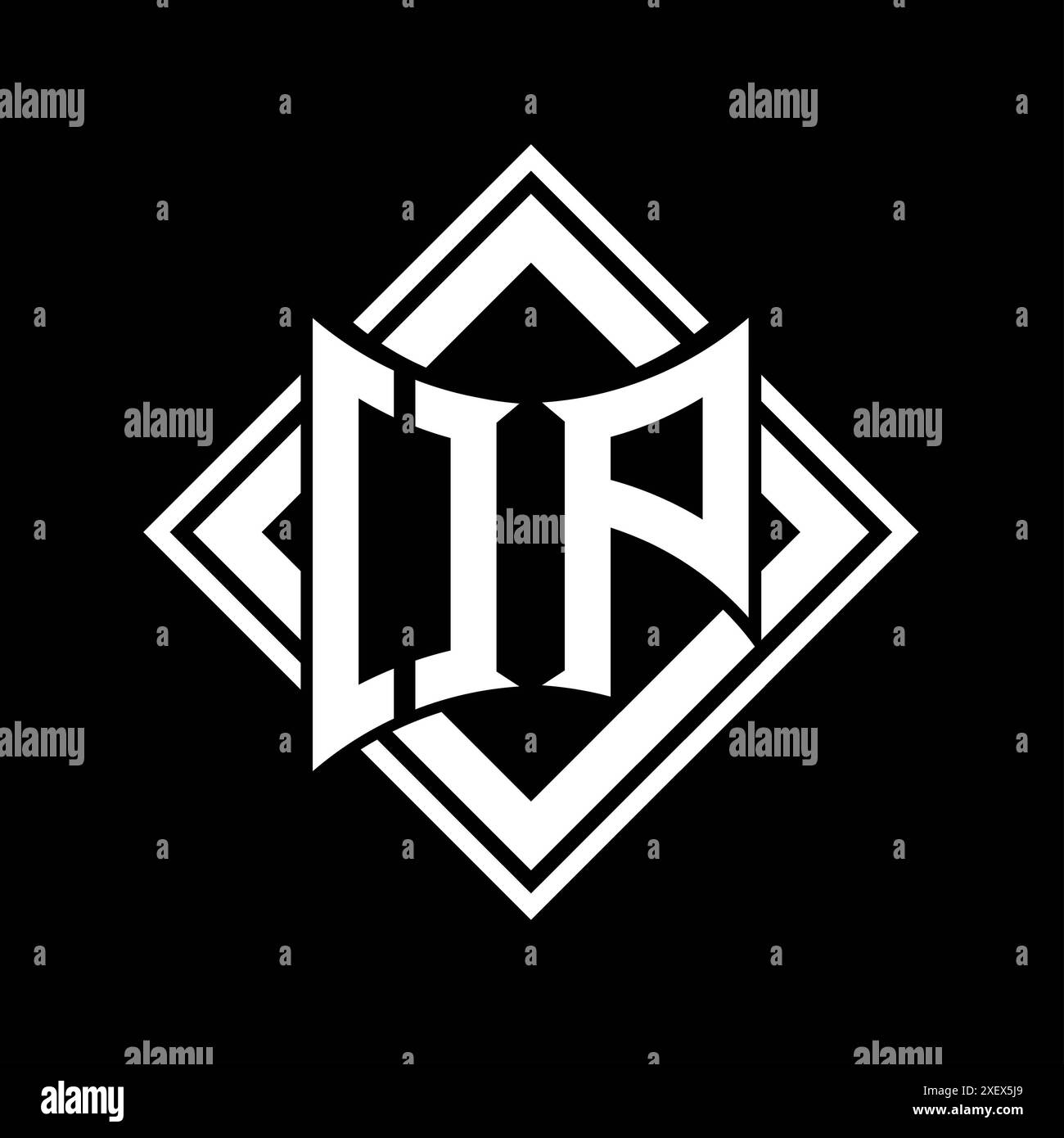 OP Letter logo with abstract shield shape with square white outline on ...