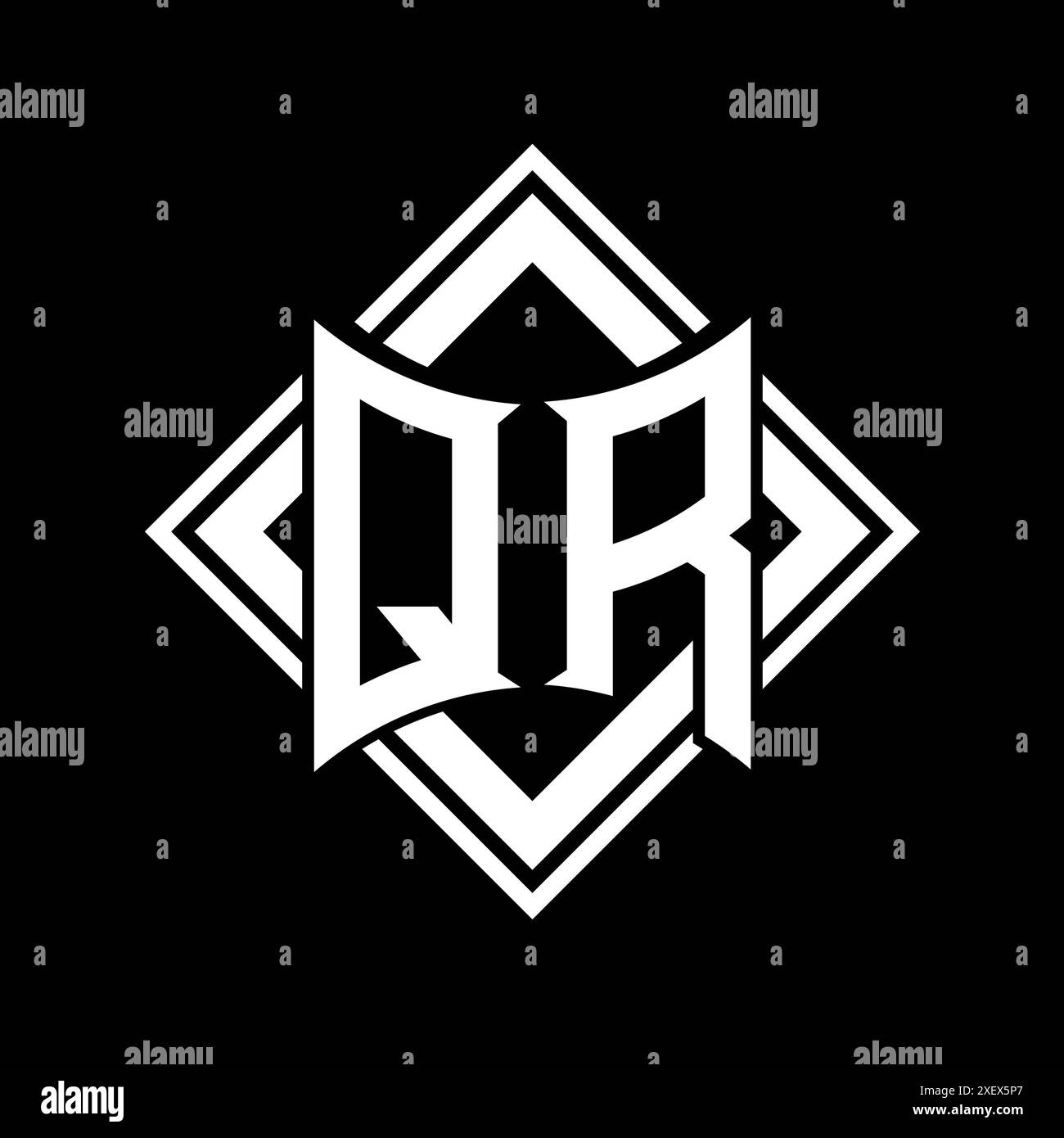 Qr modern logo Black and White Stock Photos & Images - Alamy