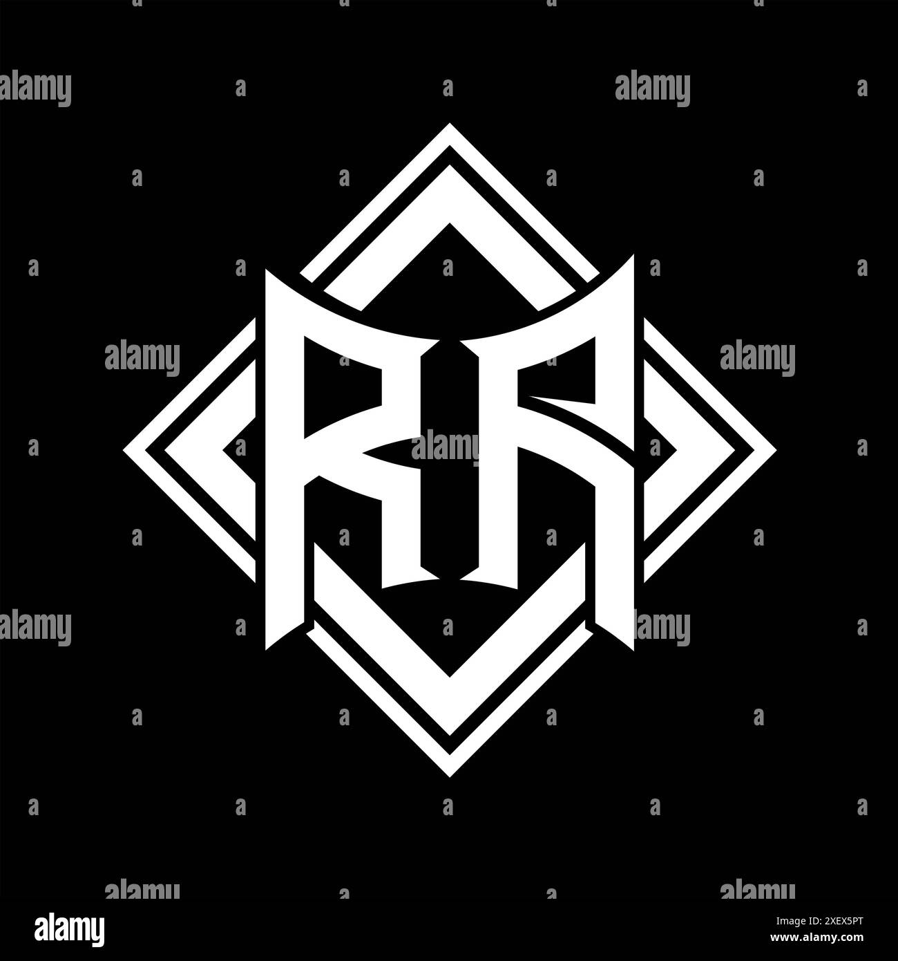 RA Letter logo with abstract shield shape with square white outline on ...