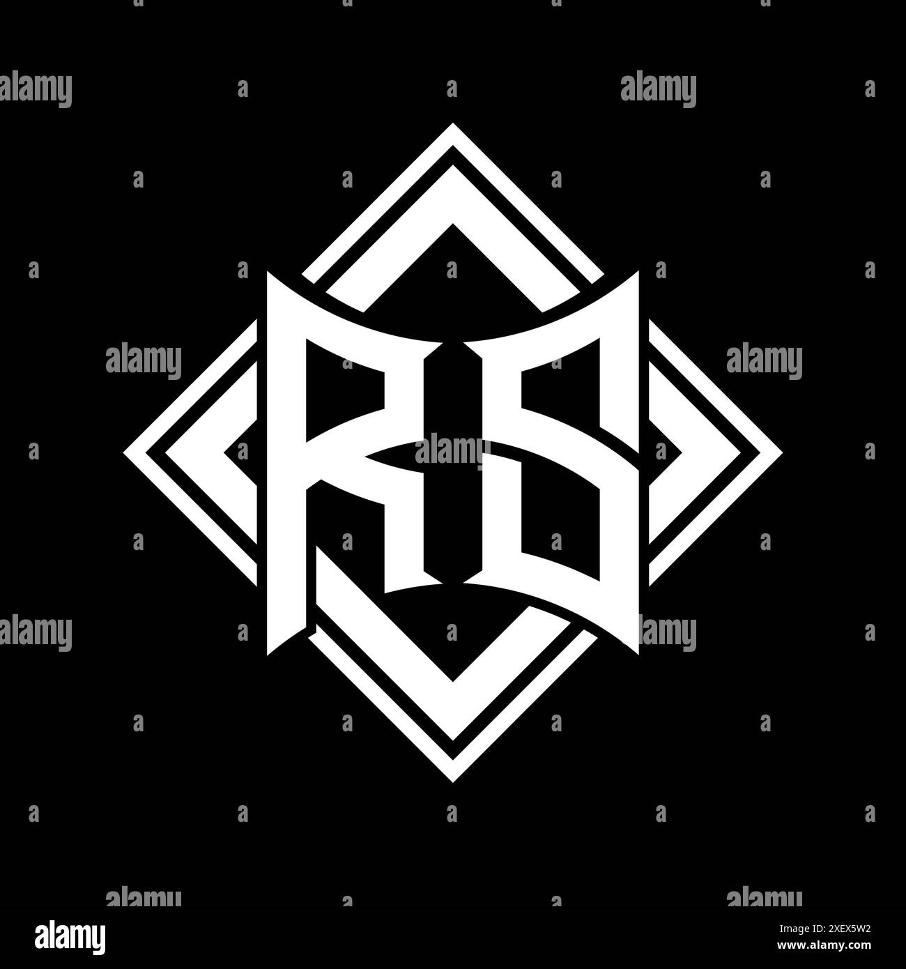 RS Letter logo with abstract shield shape with square white outline on ...