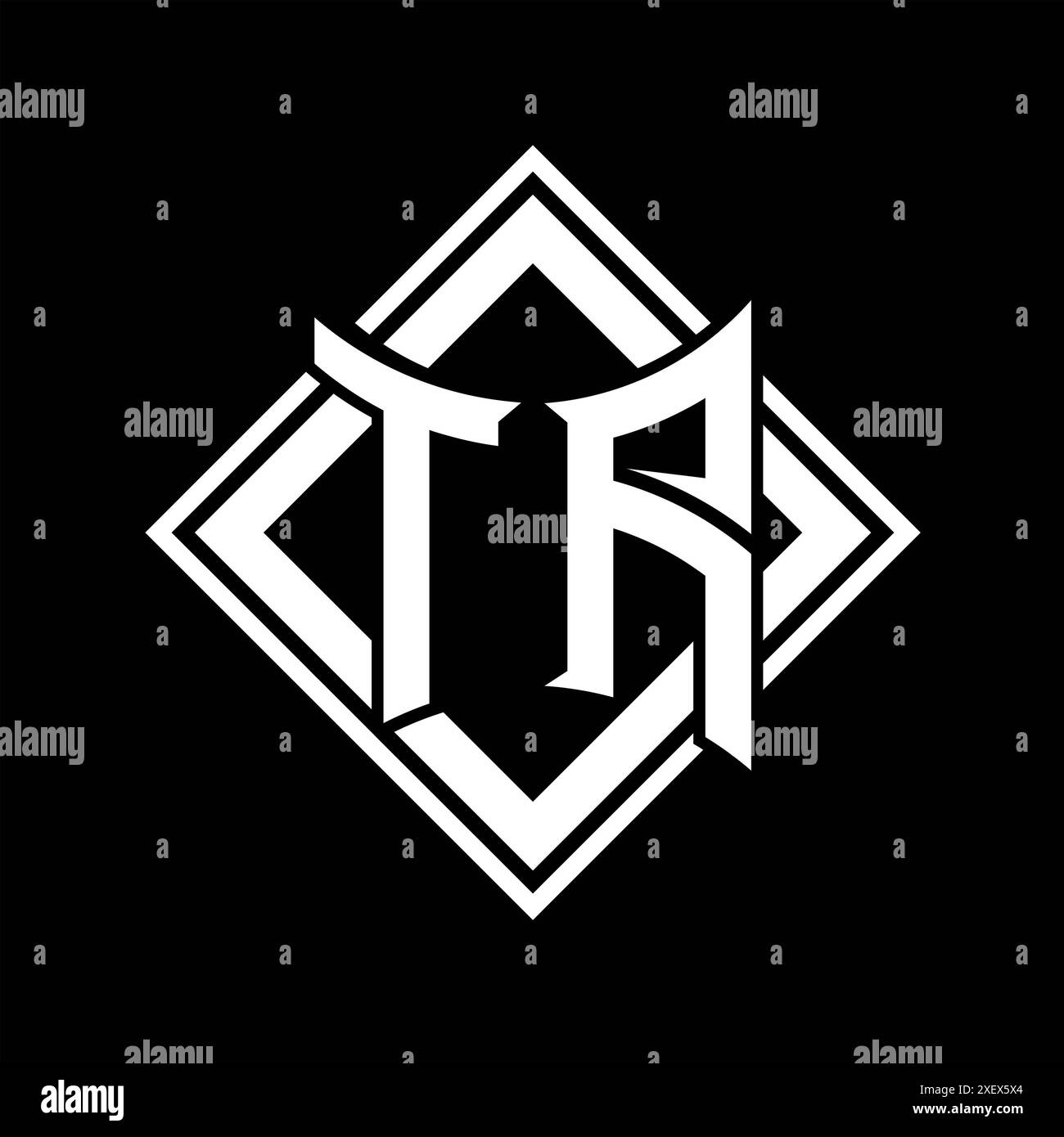 TA Letter logo with abstract shield shape with square white outline on ...