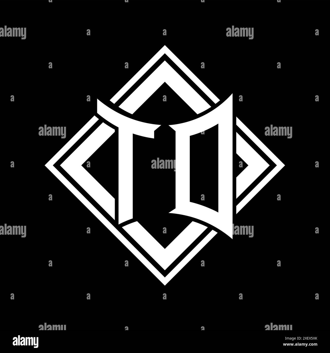 TD Letter logo with abstract shield shape with square white outline on ...