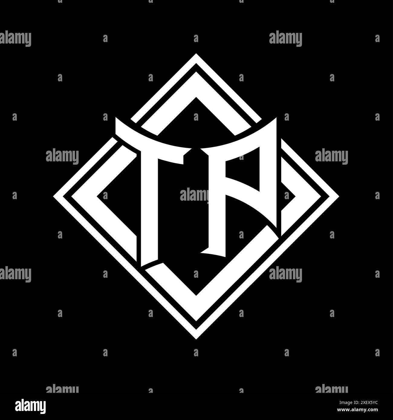 TP Letter logo with abstract shield shape with square white outline on ...