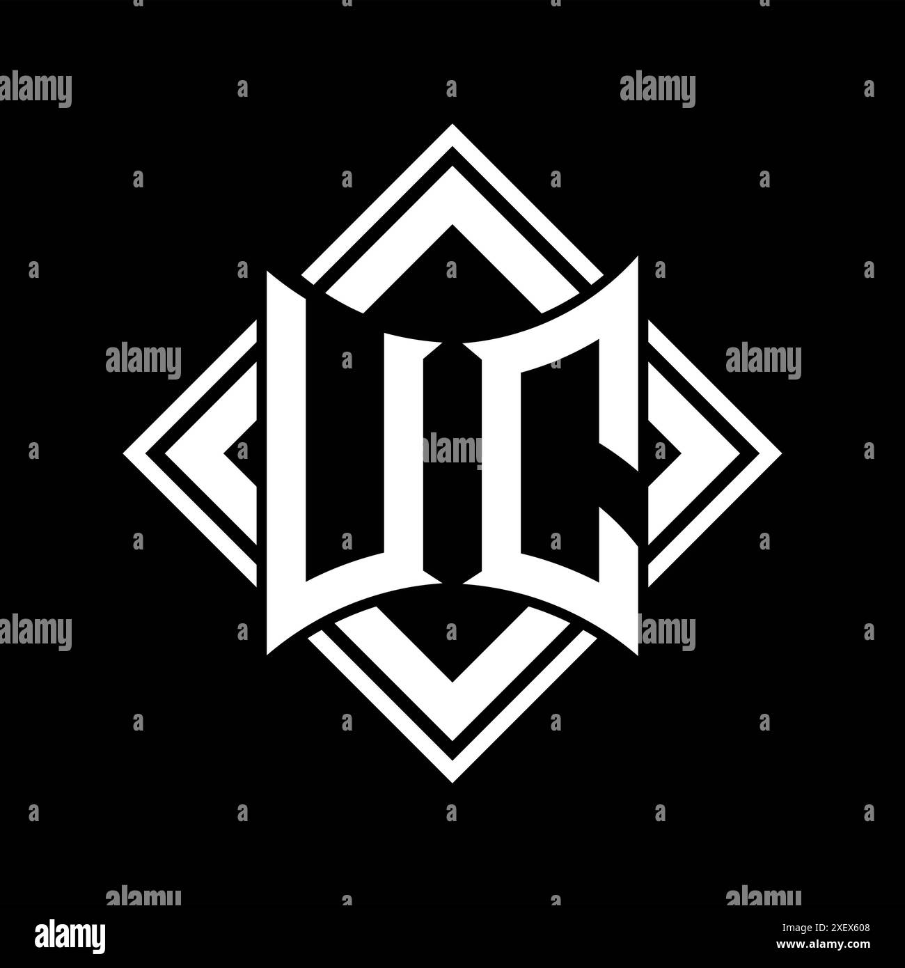 UC Letter logo with abstract shield shape with square white outline on ...