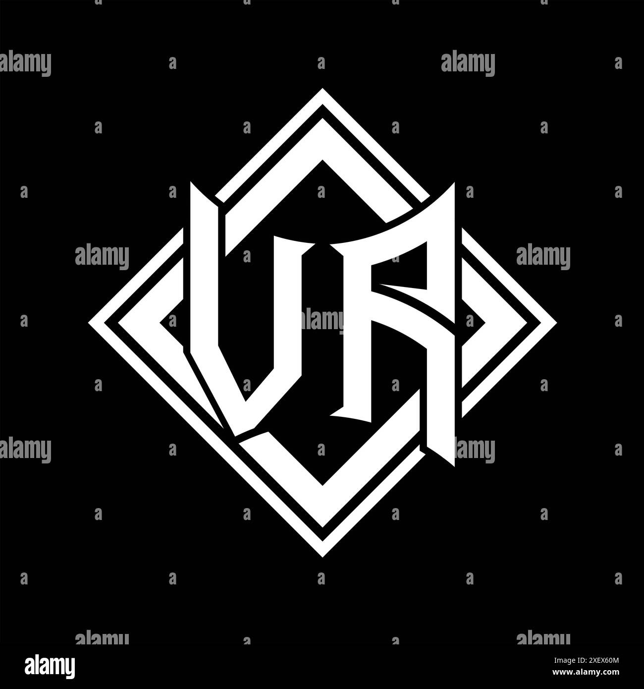 VA Letter logo with abstract shield shape with square white outline on ...