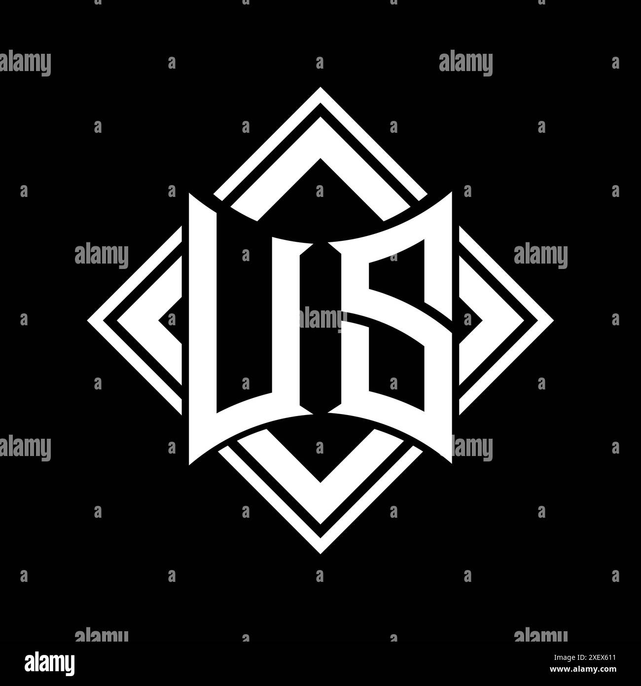 US Letter logo with abstract shield shape with square white outline on ...