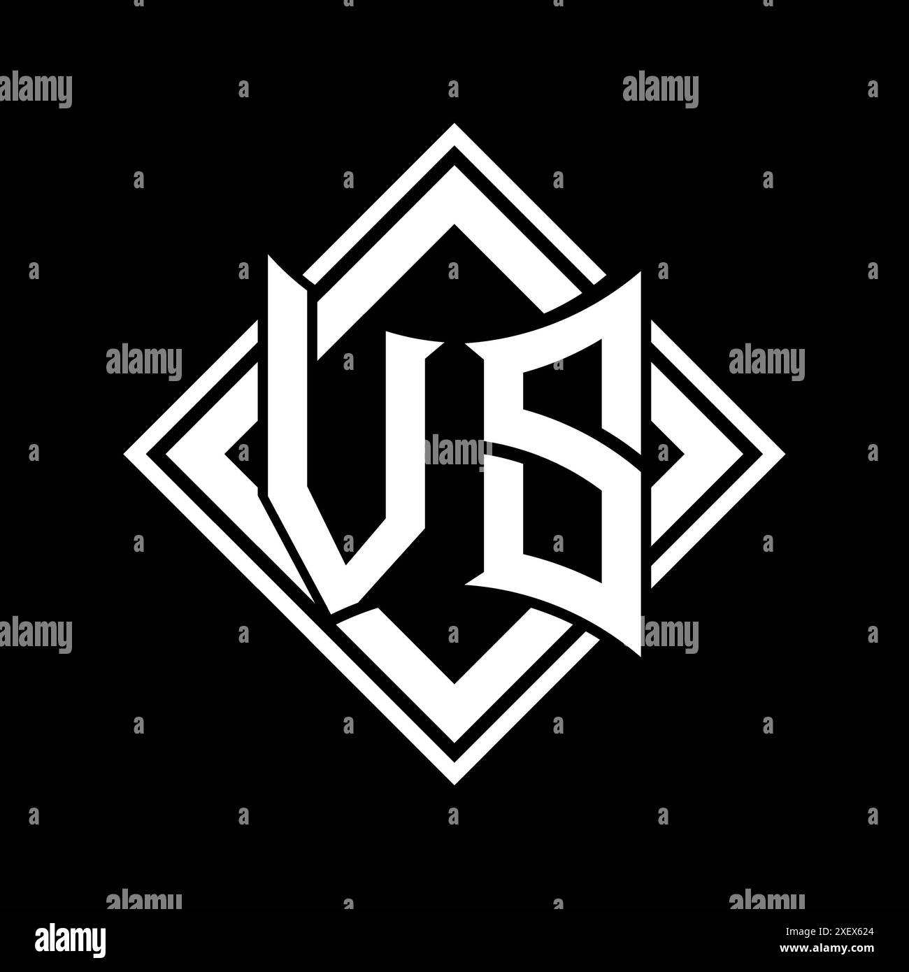 VS Letter logo with abstract shield shape with square white outline on ...
