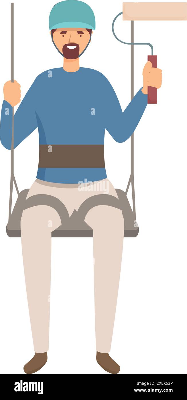 Painter is taking a break on a swing hi-res stock photography and ...