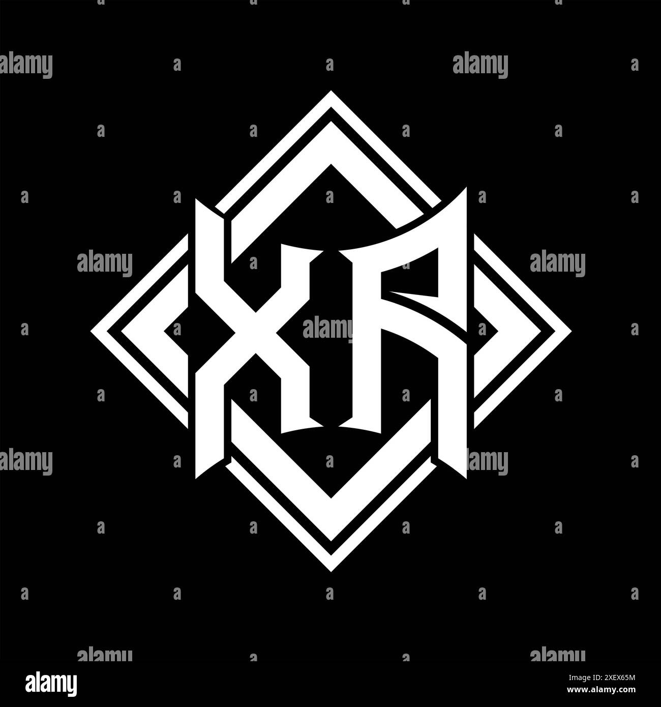 XA Letter logo with abstract shield shape with square white outline on ...