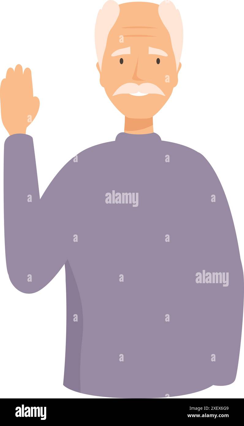 Old man waving avatar character hi-res stock photography and images - Alamy