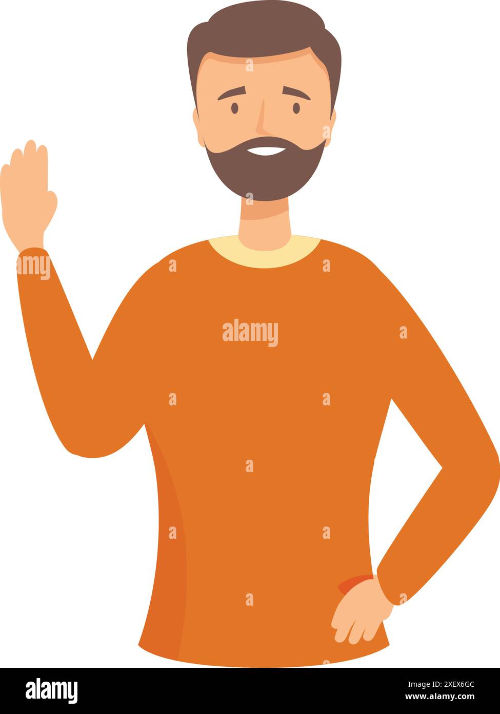 Cheerful man waving say Cut Out Stock Images & Pictures - Alamy