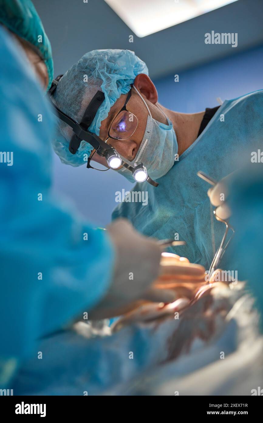 the surgeon works in the operating room Stock Photo - Alamy