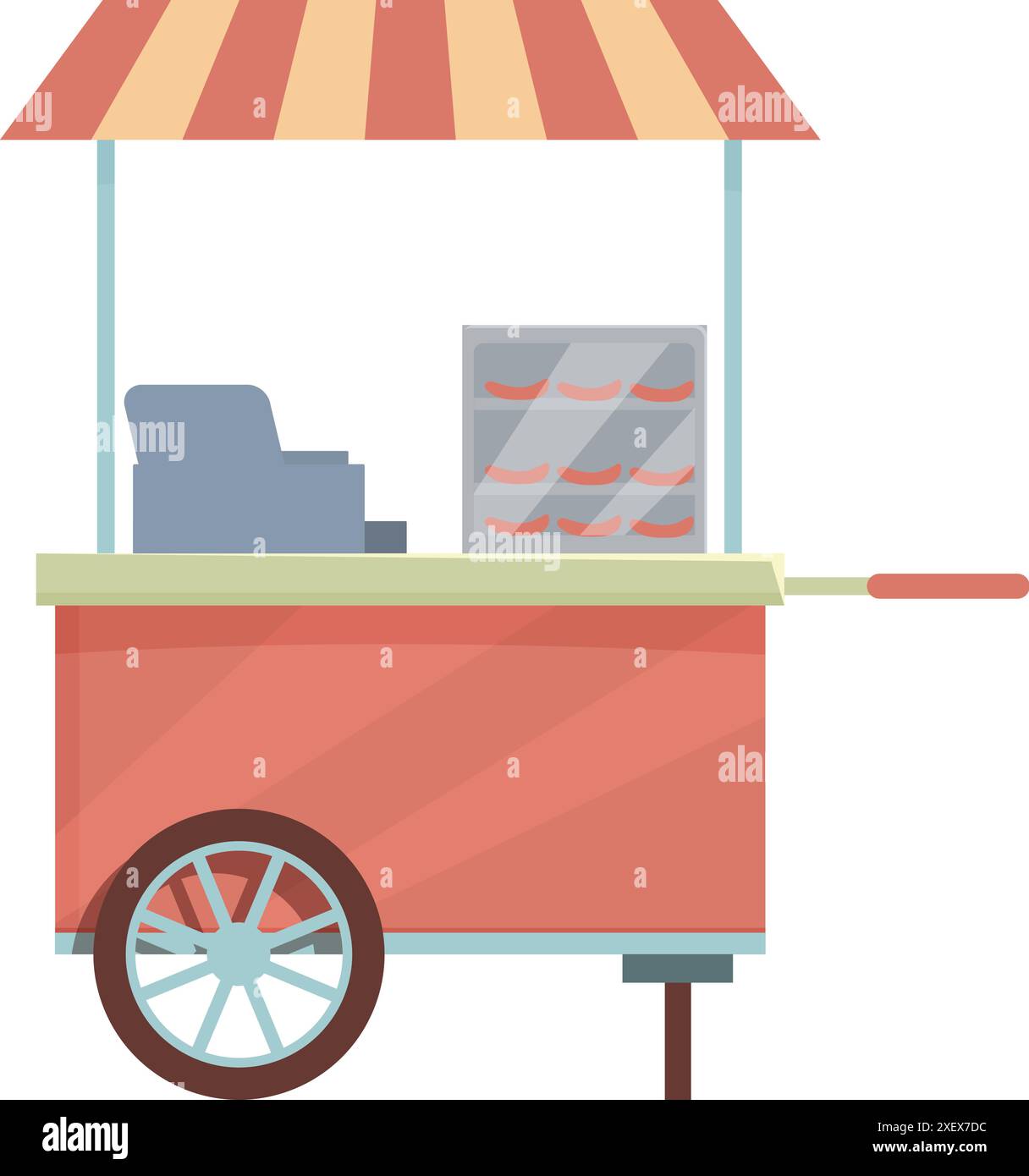 Mobile food stand with striped awning hi-res stock photography and ...