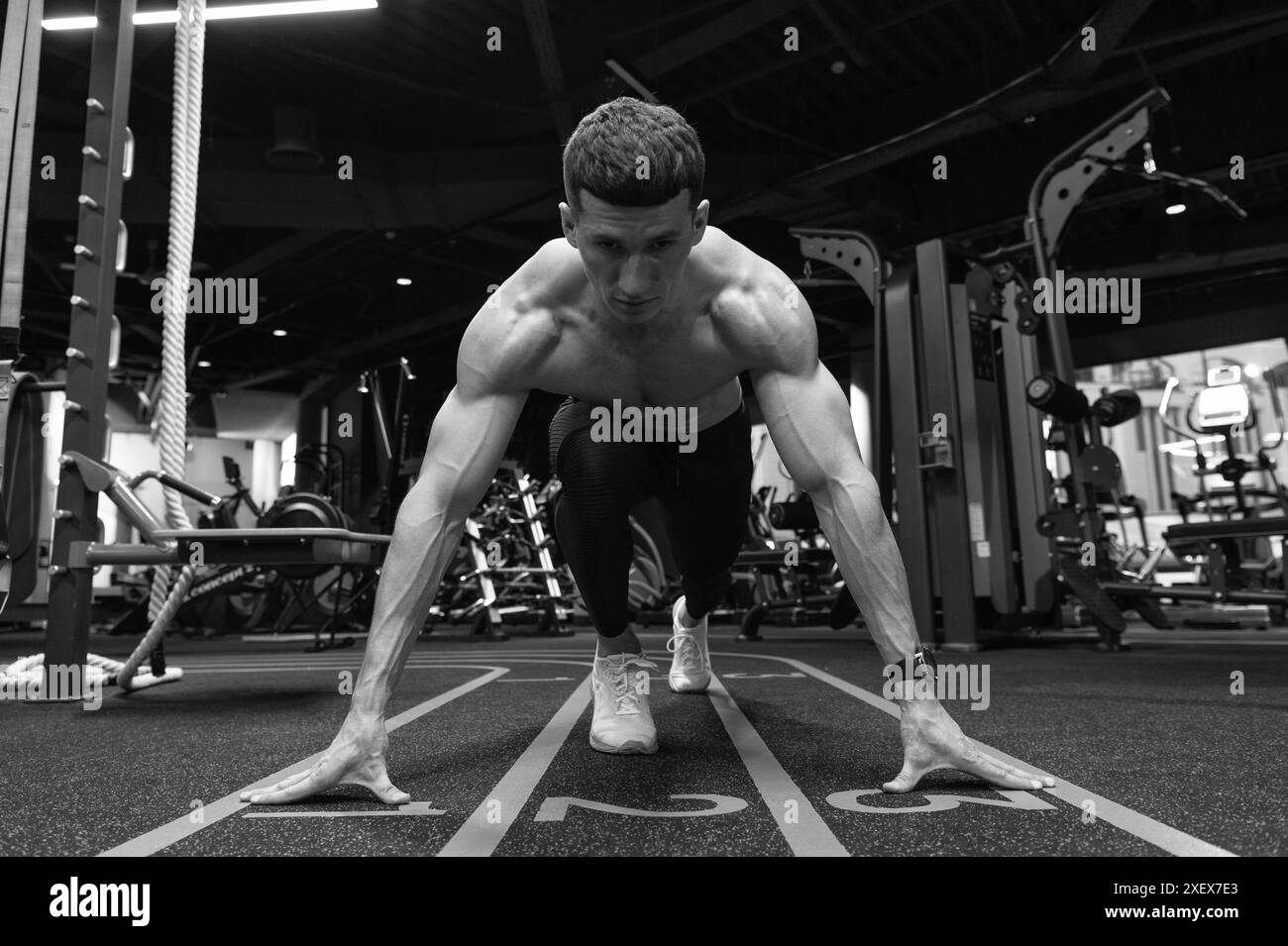 Crouch start Black and White Stock Photos & Images - Alamy