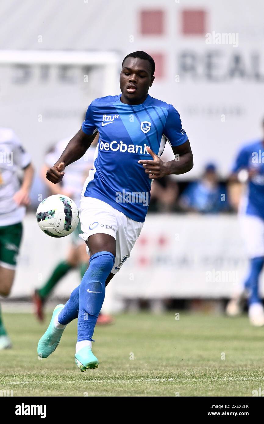 Genk, Belgium. 29th June, 2024. Genk's Ken Nkuba pictured in action ...