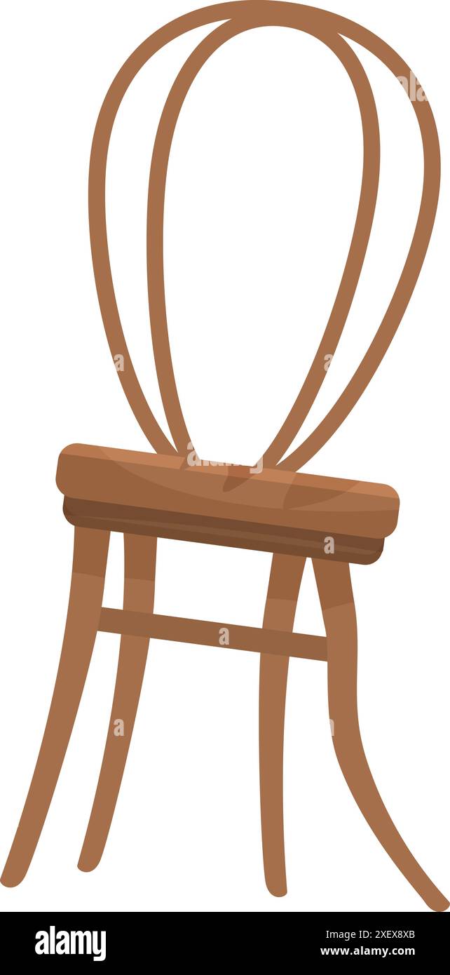 Wooden chair with rounded back and four legs hi-res stock photography ...