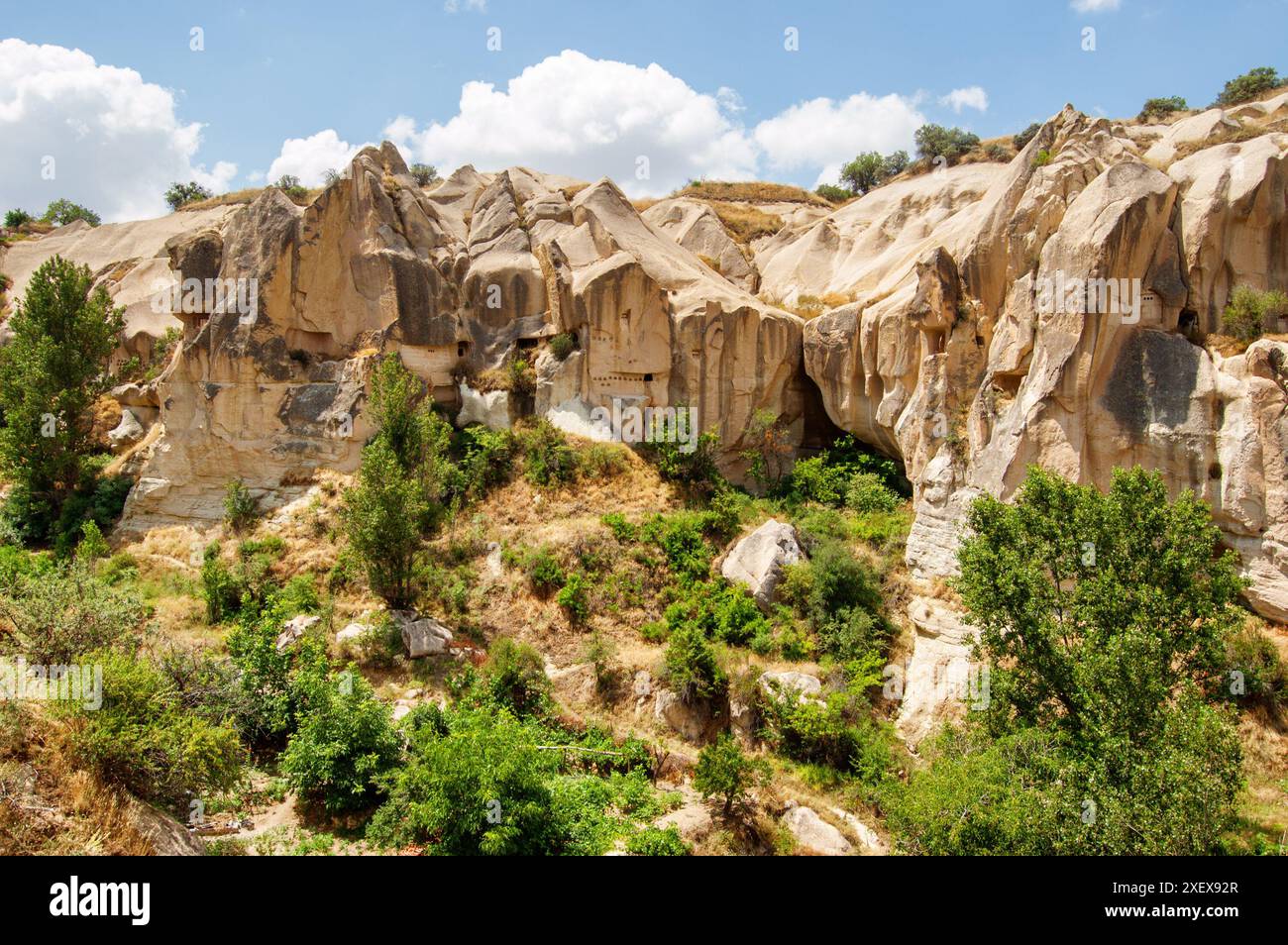 Awesome view of scenic rocks in Goreme National Park at Cappadocia ...