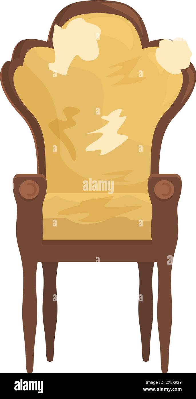 Old fashioned armchair with tall backrest and armrests hi-res stock ...