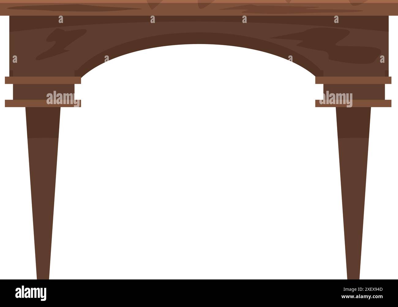 Wooden table standing on two legs, isolated on white background Stock ...