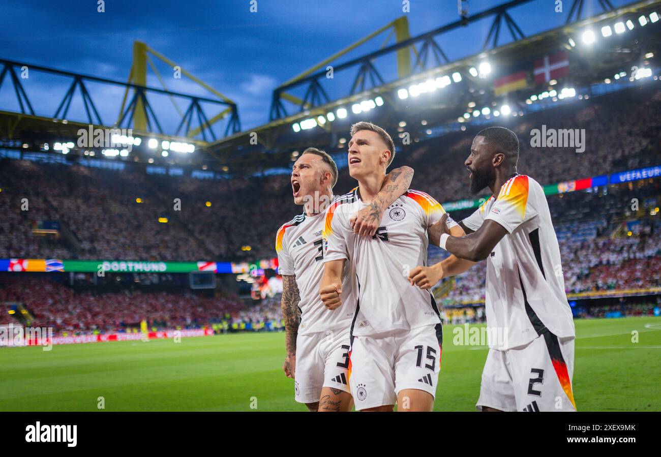 Dortmund, Germany. 29th Jun 2024. Goal celebration: David Raum (DFB ...