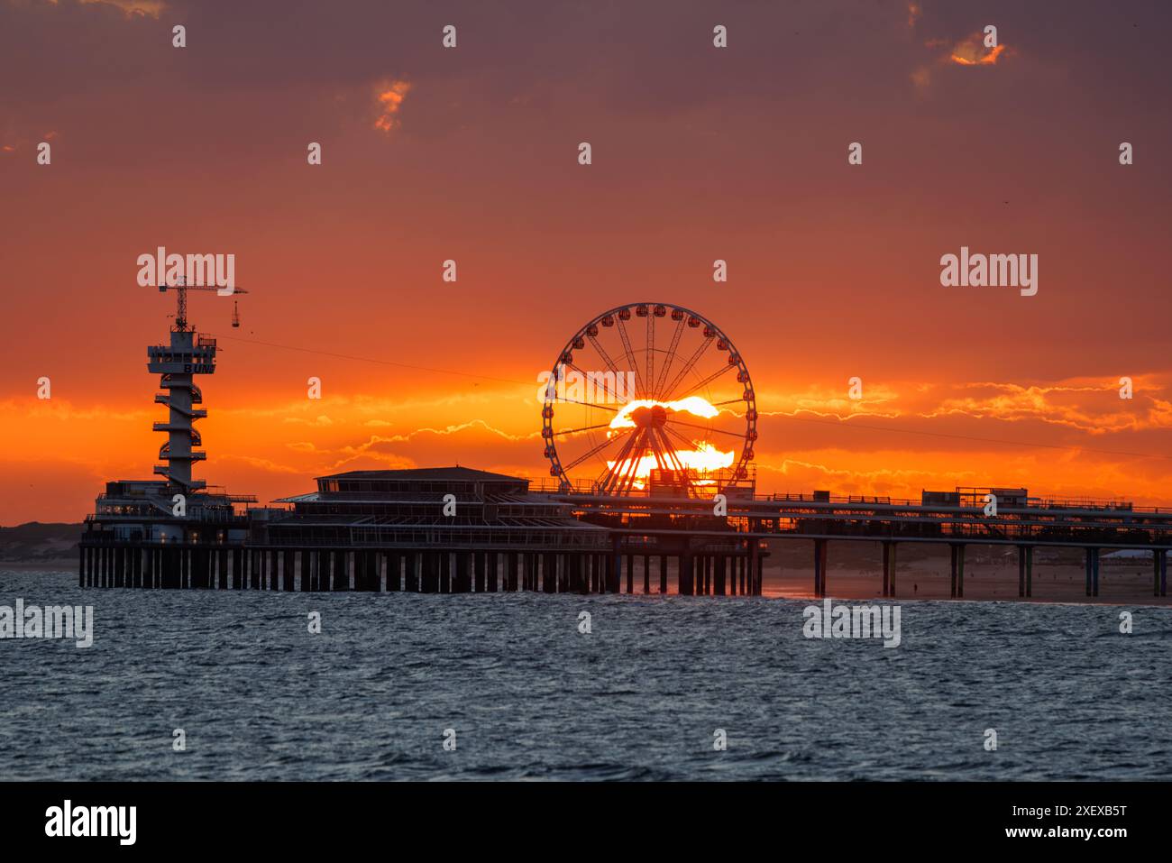 Sunrise at the Scheveningen Beach Stock Photo - Alamy