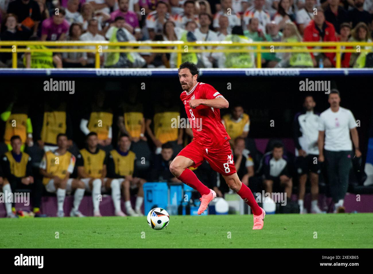 Thomas Joseph Delaney (Daenemark, #08) am Ball, GER, Germany (GER) vs ...
