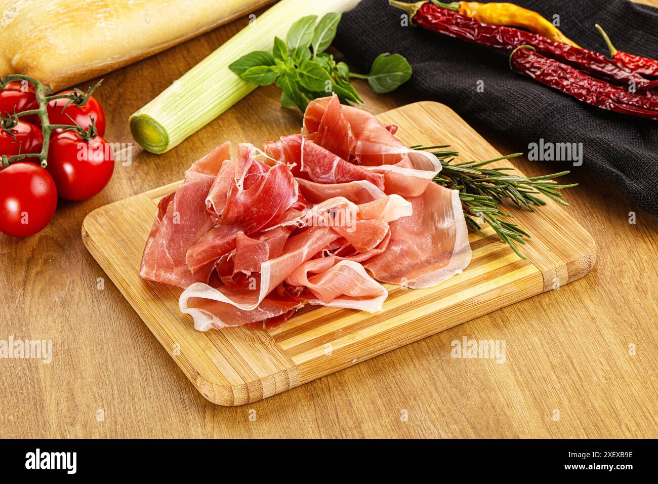 Spanish cuisine pork meat Jamon crudo Stock Photo - Alamy