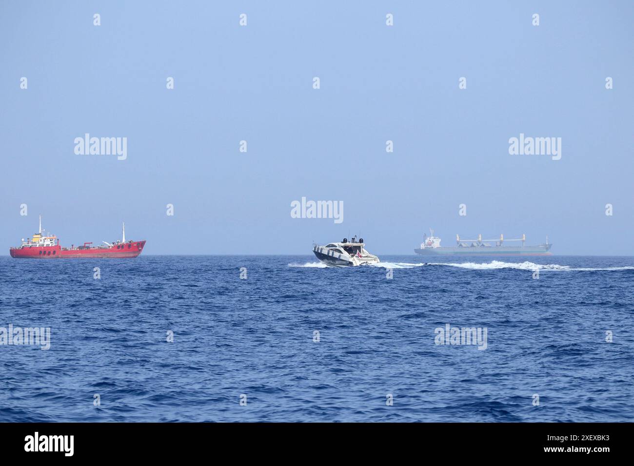 Ships around Gozo Stock Photo - Alamy