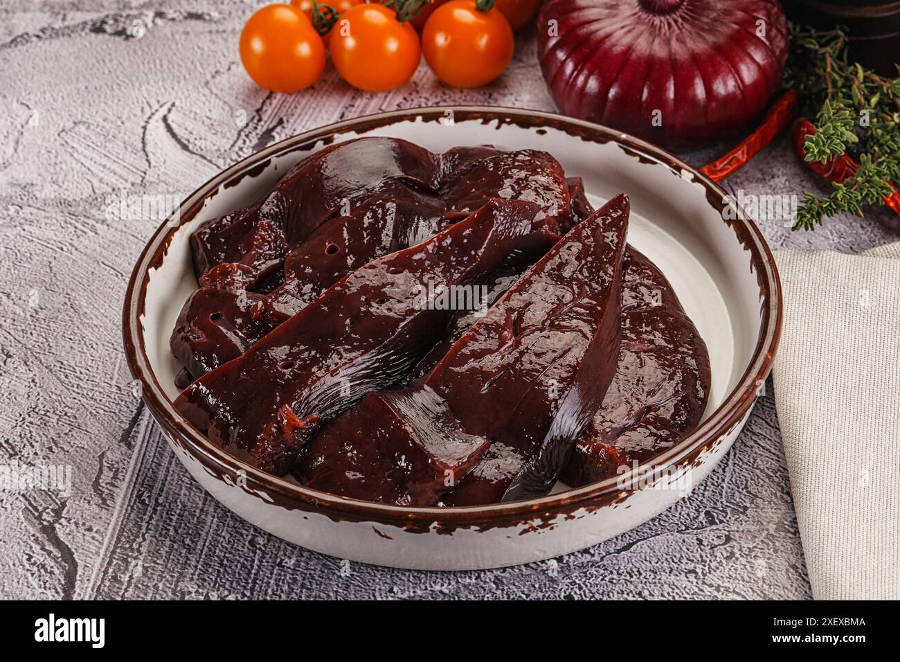 Raw dietary beef liver hi-res stock photography and images - Alamy