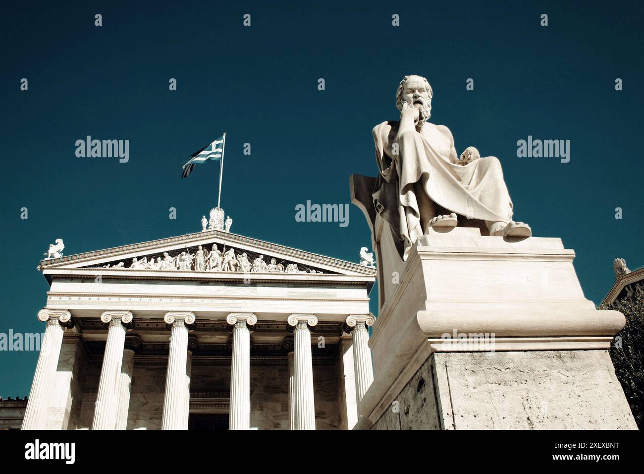 Statue of the ancient Greek philosopher Socrates in Athens, Greece ...