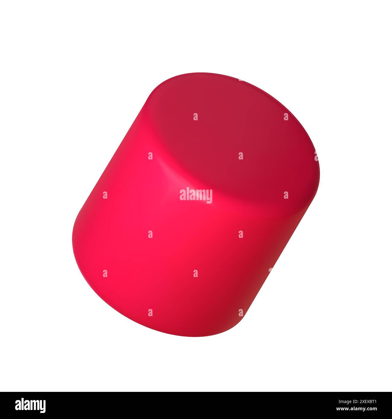 Abstract red 3D cylinder illustration, isolated on clean background ...